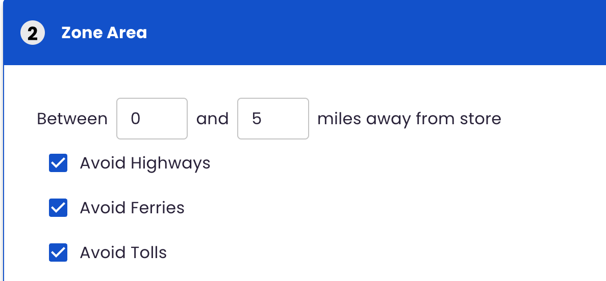 Delivery Zones