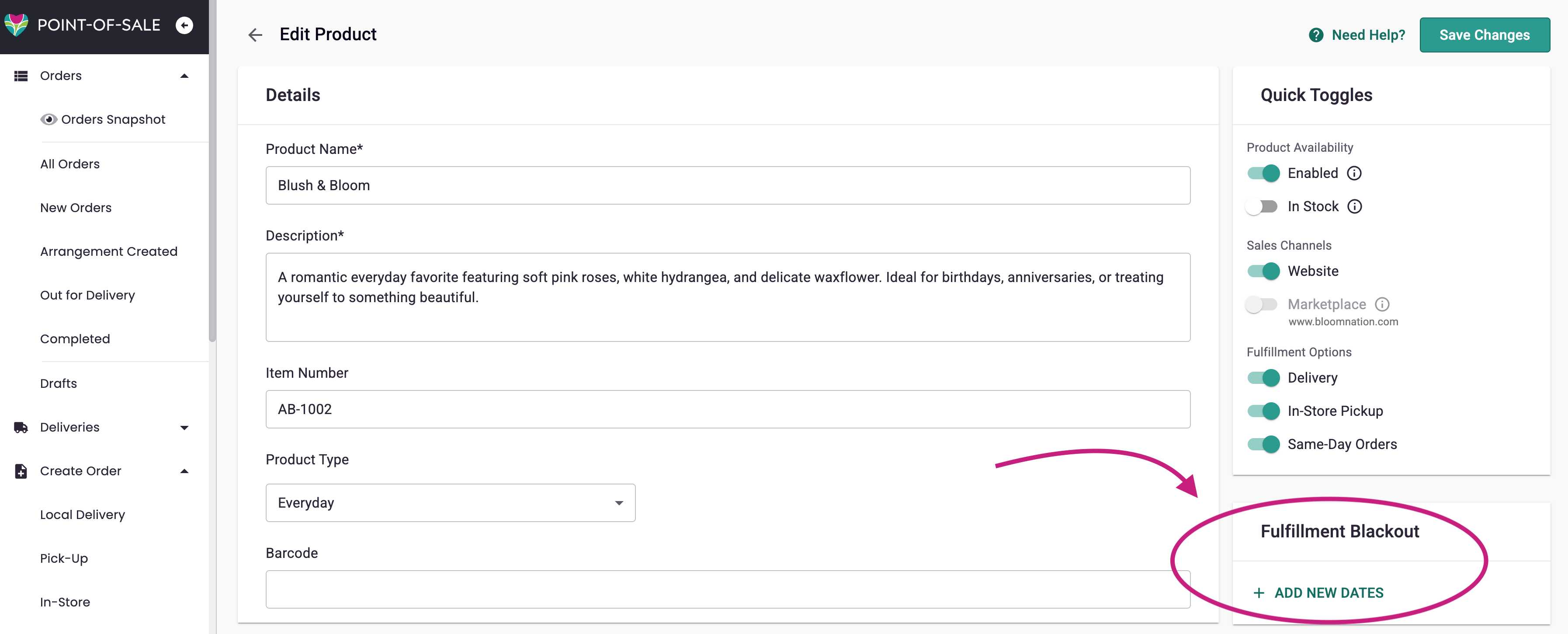 Fulfillment Blackout Dates
