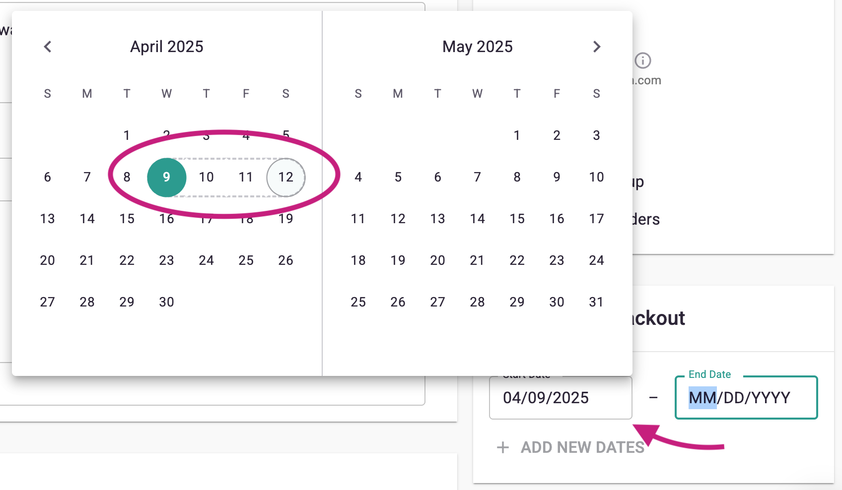 Fulfillment Blackout Dates