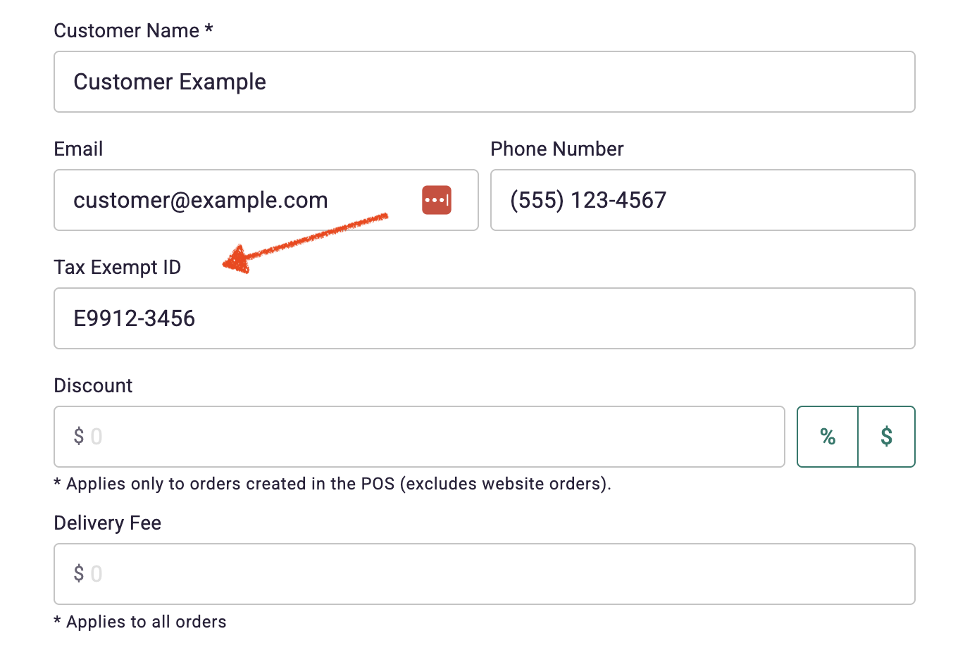 Tax Exempt Status for Customers